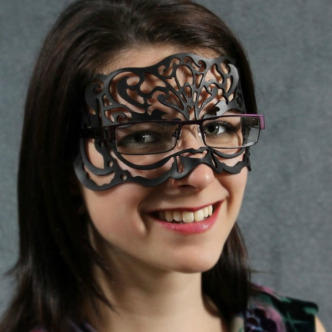 Black Authentic Leather Victorian Mask for Glasses