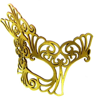 Golden Goddess Authentic Leather Filigree Mask