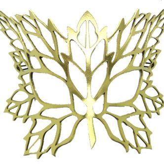 Golden Autumn Authentic Leather Filigree Mask